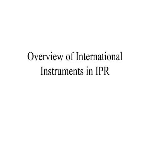 Major conventions on Intellectual Property Rights | PPTX