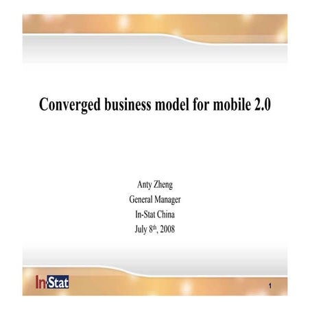 Converged Business Model For Mobile 2 0 | PDF