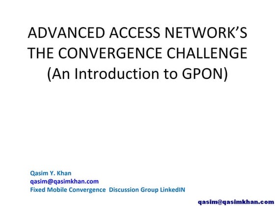 Gpon Network | PPT