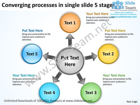 Free business powerpoint templates process 5 stages arrows network ...