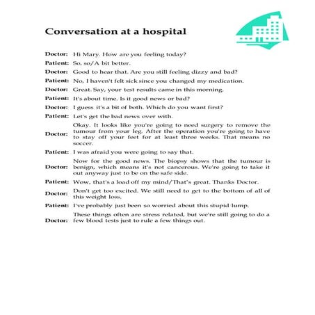 Conversation at a hospital | PDF