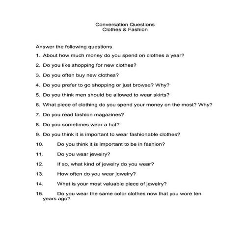 Conversation questions | DOCX