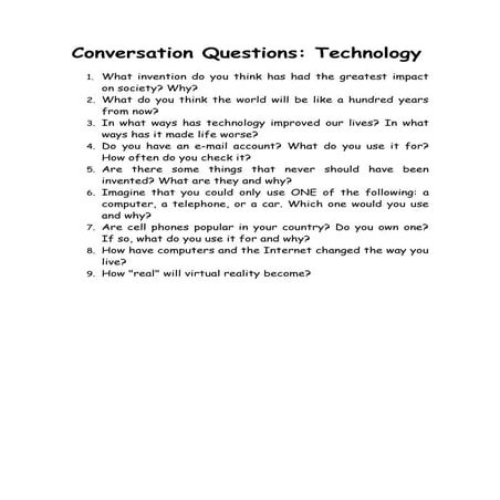Conversation Questions, technology