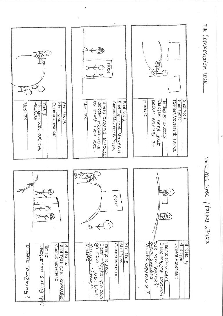 Conversation task storyboard