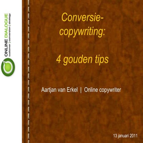 Conversie copywriting door Aartjan van Erkel | PPT