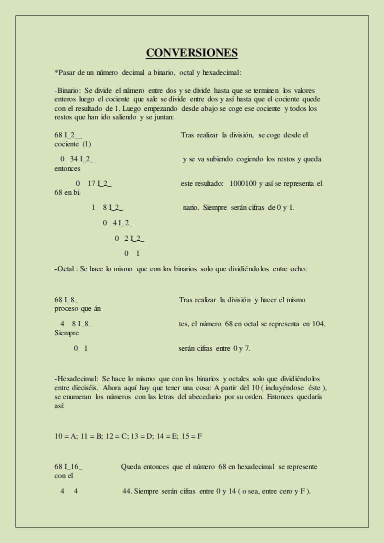 Conversiones Entre Sistemas Numéricos