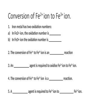 Chemistry Form 5 : Conversion of Fe2+ ion to Fe3+.pptx