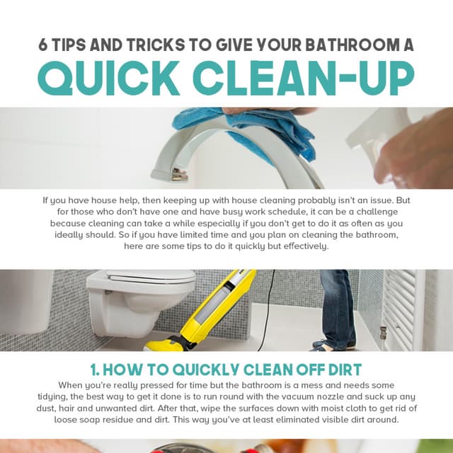 6 Tips And Tricks To Give Your Bathroom A Quick Clean-Up | PDF