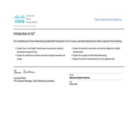 Introduction To Internet Of Things Iot Certification Ppt