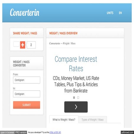 Weight / Mass - Conversion | PDF