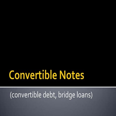 Primer on Convertible Notes | PPTX