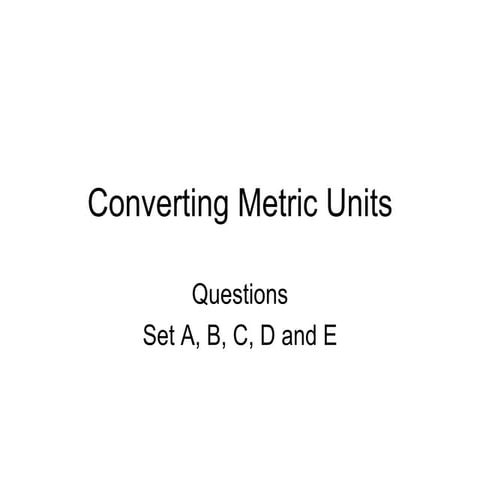 Converting Metric Units | PPT