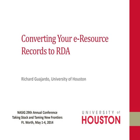 Converting your e resource records to rda-guajardo | PPT