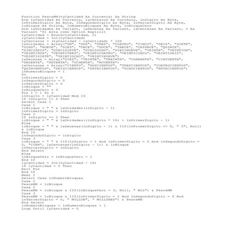 Convertir numero a letras. | PDF