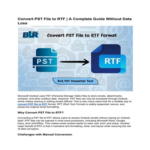 Convert PST File to RTF - Complete Guide | PDF