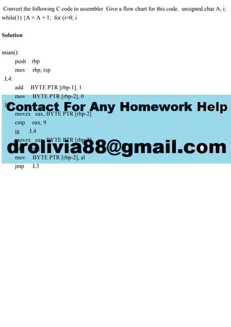 Convert The Following C Code To Assembler Give A Flow Chart For Thispdf 6700