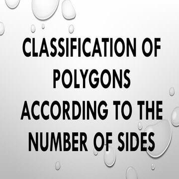 Classification of polygons according to the number of sides and if it is convex and concave ...