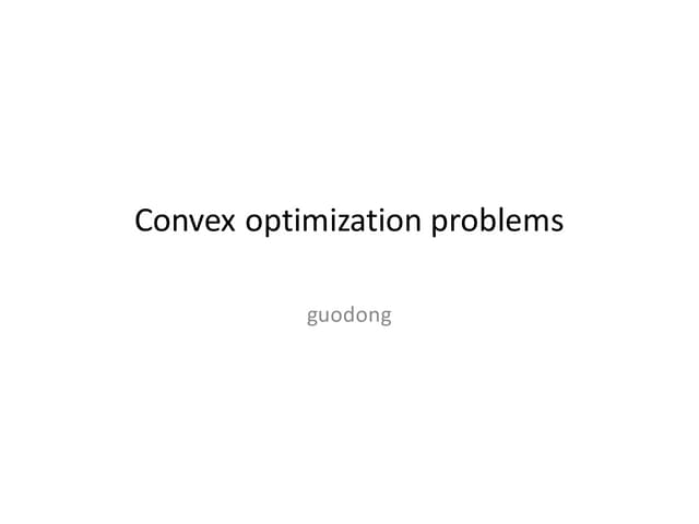 Convex Optimization Methods Ppt