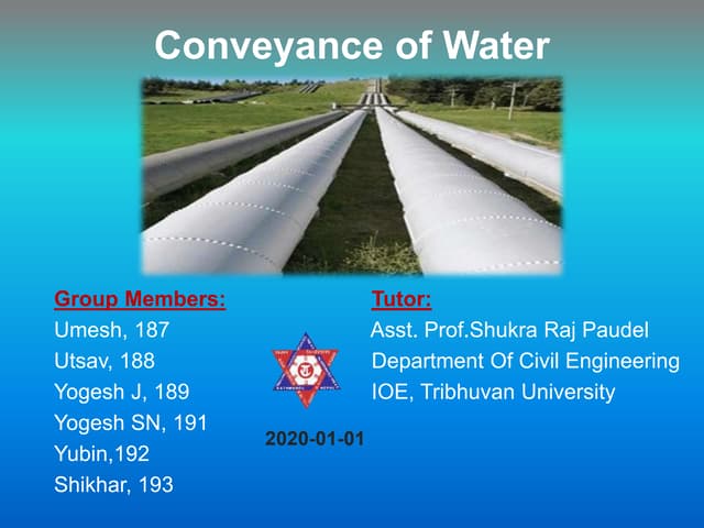 Layouts of water distribution systems | PPTX