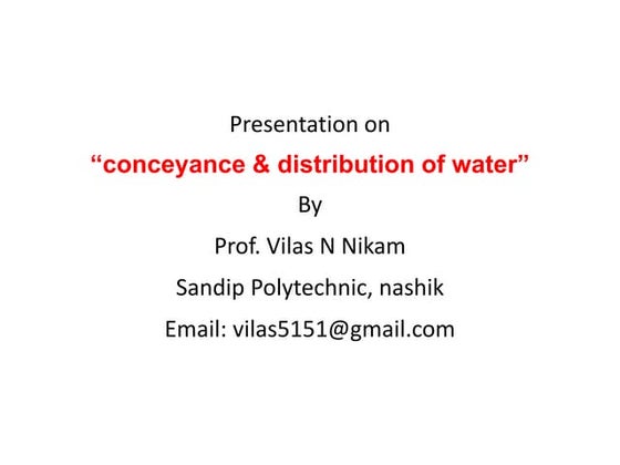 Water conveyance and distribution | PPTX