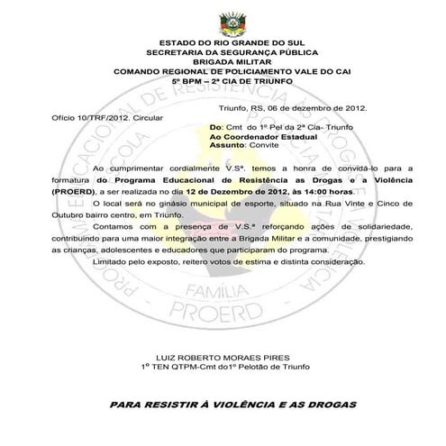 Convite proerd | DOCX