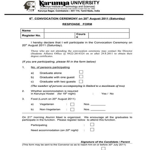 Convocation response | PDF