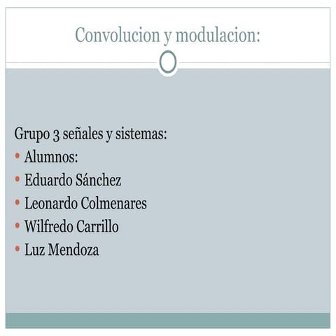 Convolucion Y Modulacion | PPT