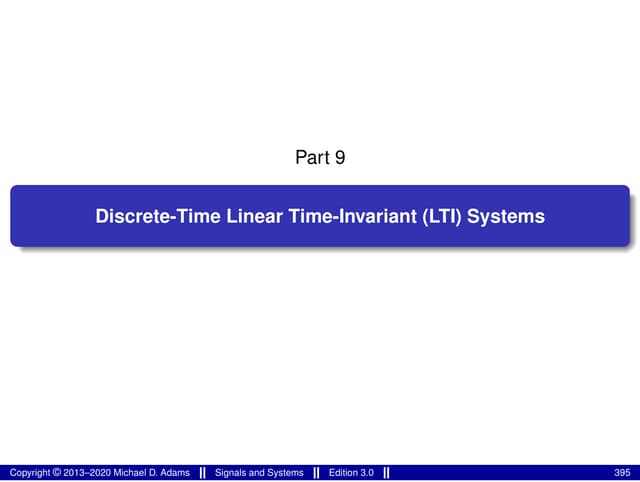Lecture 5: The Convolution Sum | PDF