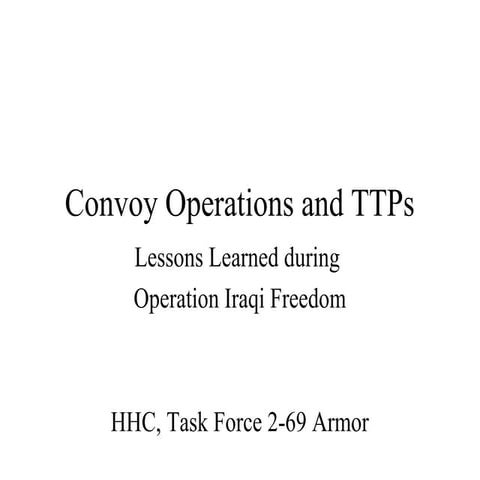 Tactical Convoy Operations | PPT