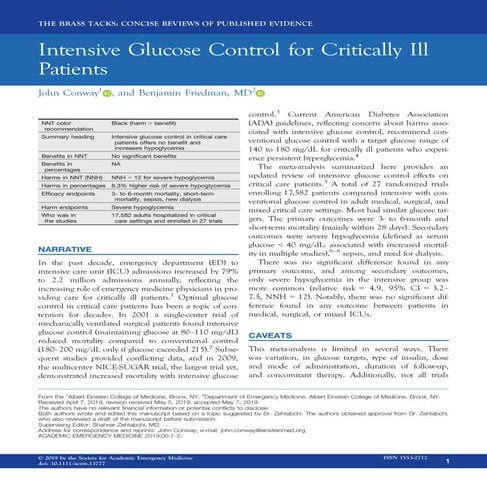 Sugar Control in ICU | PPSX