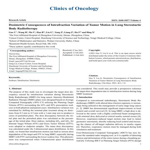 Dosimetric Consequences Of Intrafraction Variation Of Tumor Motion In Lung Stereotactic Body