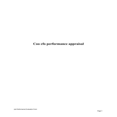 Coo cfo performance appraisal | DOC