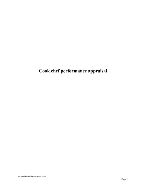 Kitchen chef performance appraisal | DOC | Resume Writing and Advice ...