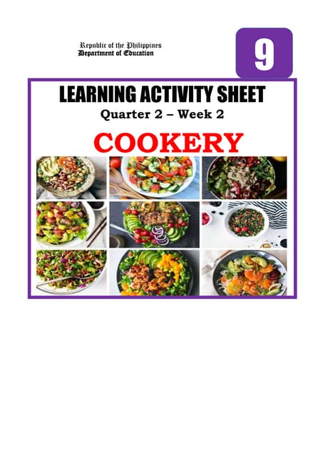 COOKERY 9 Lesson 1.2 Components of Salad.pptx | Cooking | Food & Drink