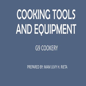 COOKERY-----BAKING-TOOLS-----GRADE9----- | PDF