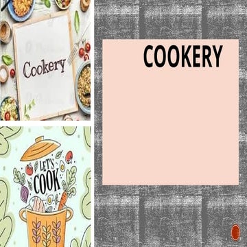 cookery chapter 1 all about cookery and foods | PPTX