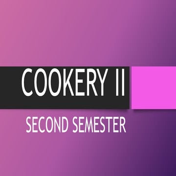 COOKERY II - WEEK 1- MISE EN PLACE (EGG DISHES) | PPTX