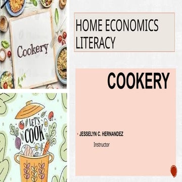 cookery. Home Economics Literacy Cookery | PPTX