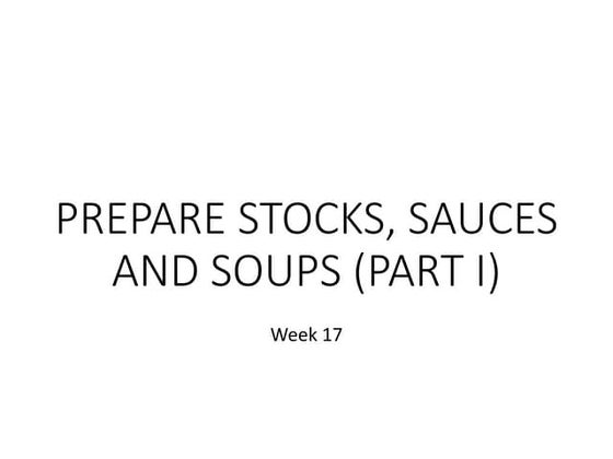 Principles of preparing stocks | PPT