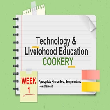 cookery week-1.pptx Technology and Livelihood education | PPT