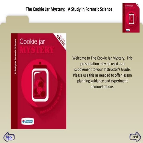 Cookie Jar Mystery: A Study in Forensic Science Lesson 1 Tutorial | PPTX