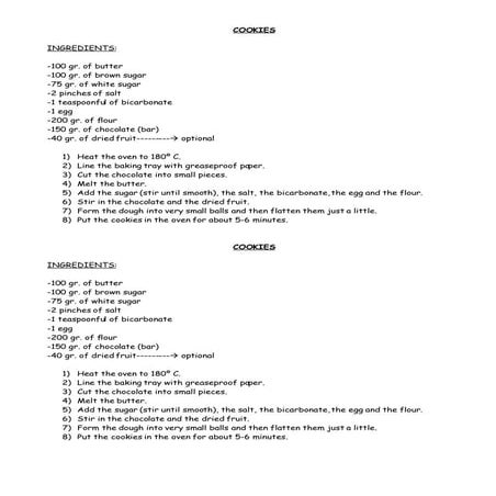 Cookies recipe | PDF