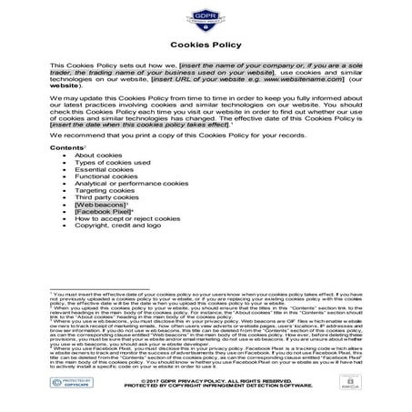 GDPR Cookies Policy | PDF