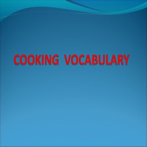 Cooking vocabulary | PPT