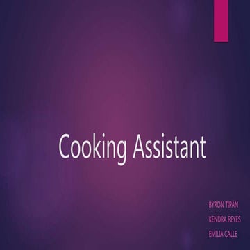 Cooking assistant | PPTX