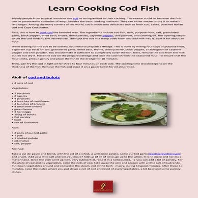 Cooking code fish | DOCX