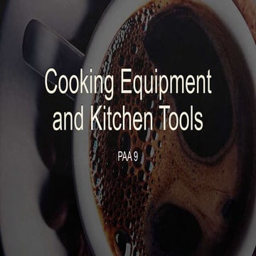 Cooking equipment and kitchen tools | PPT