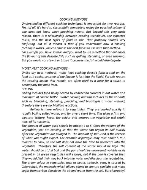 Preparation and Cooking of Food | PPT