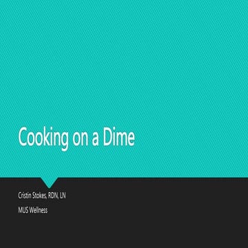 Cooking on a Dime | PPT