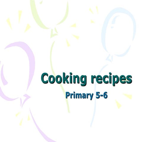 Cooking recipes | PPT